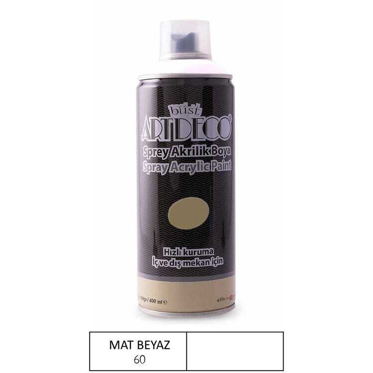 Artdeco Akrilik Sprey Boya 400 ml. MAT BEYAZ Sprey Boyalar Artdeco